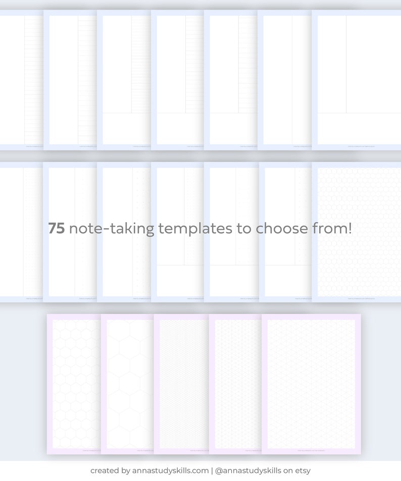 Pastel Digital Note Taking Templates Note Taking Template - Etsy