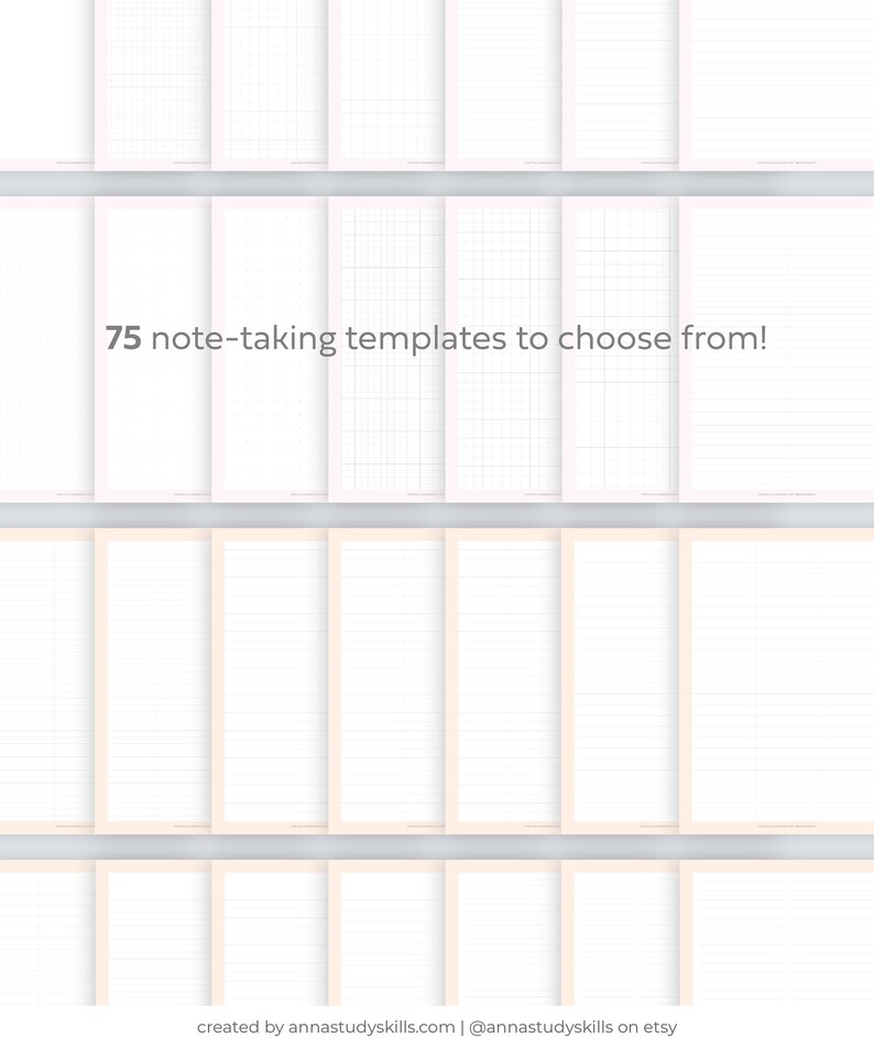 Pastel Digital Note Taking Templates Note Taking Template - Etsy