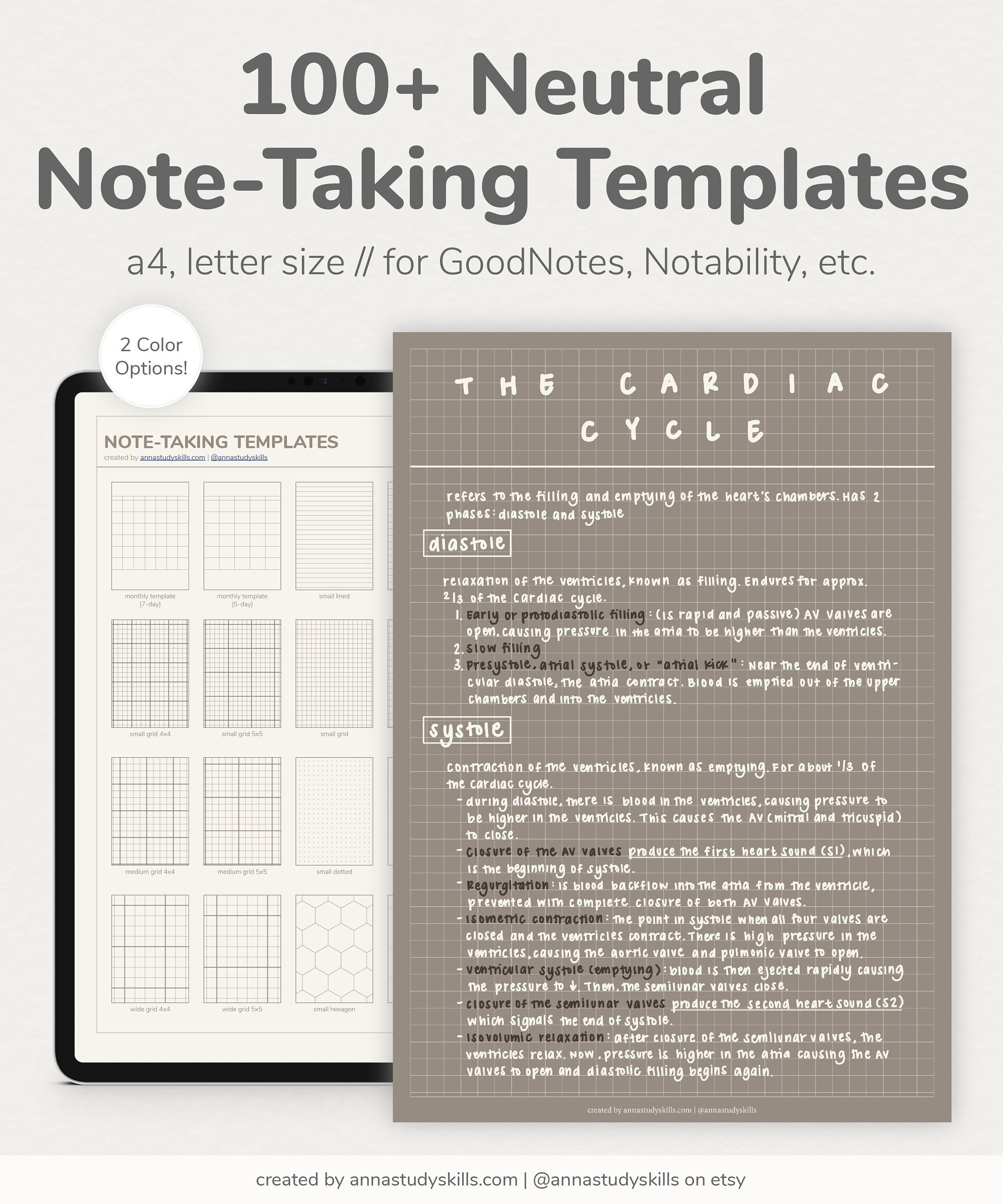 Neutral Digital Note Taking Templates, Note Taking Template, Note ...