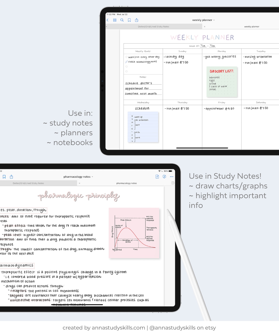 Digital Sticky Notes Goodnotes Digital Stickers Pre Cropped - Etsy