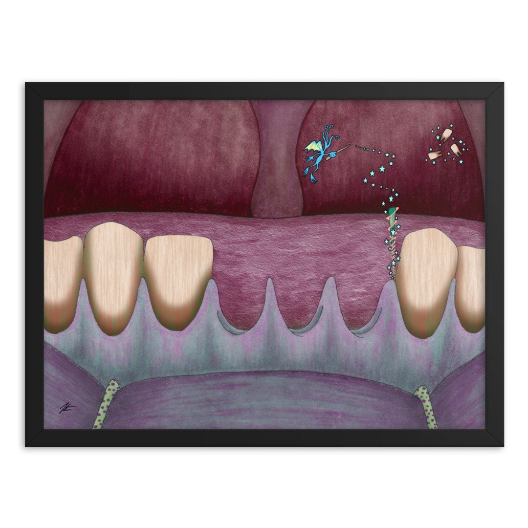 Framed Museum Quality Print size Options Tooth Fairy Stealing Bad Teeth ...