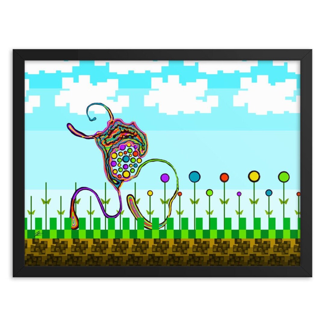 Framed Museum Quality Print size Options Candy Monster Eating Skittles ...