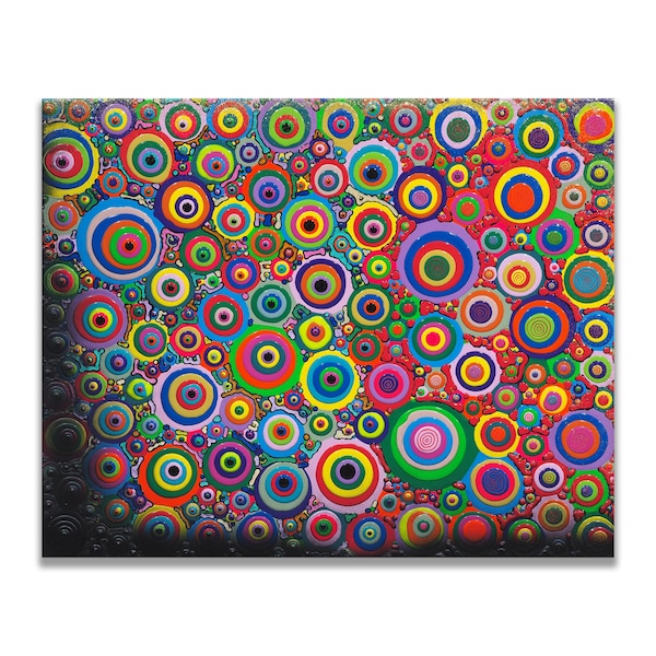 Large Original Painting on Stretched Canvas 1960's Abstract Acrylic ...