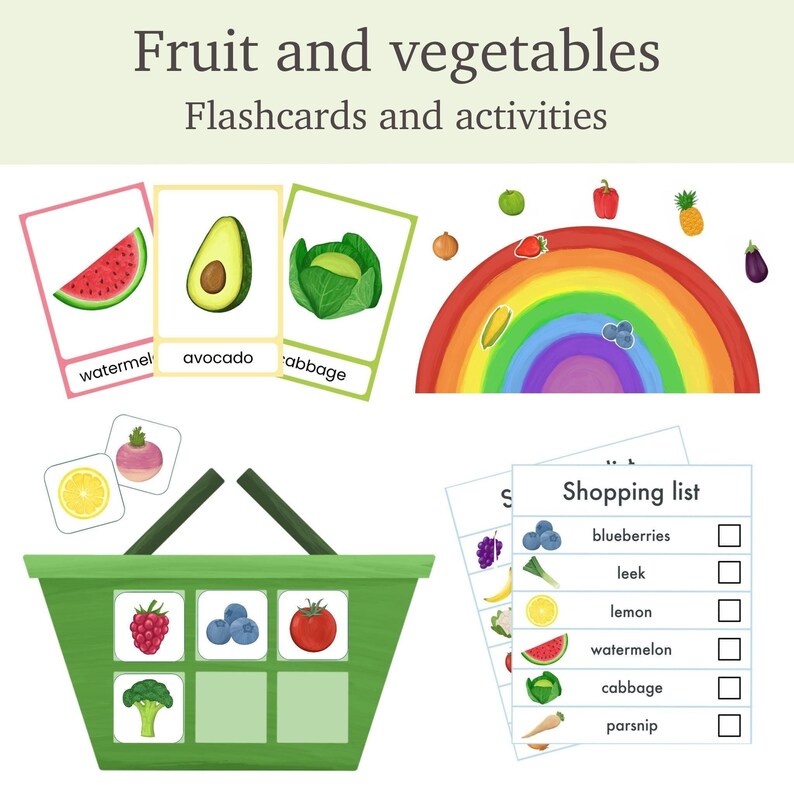 Fruit and Vegetables Educational Activity Bundle for Young Children ...