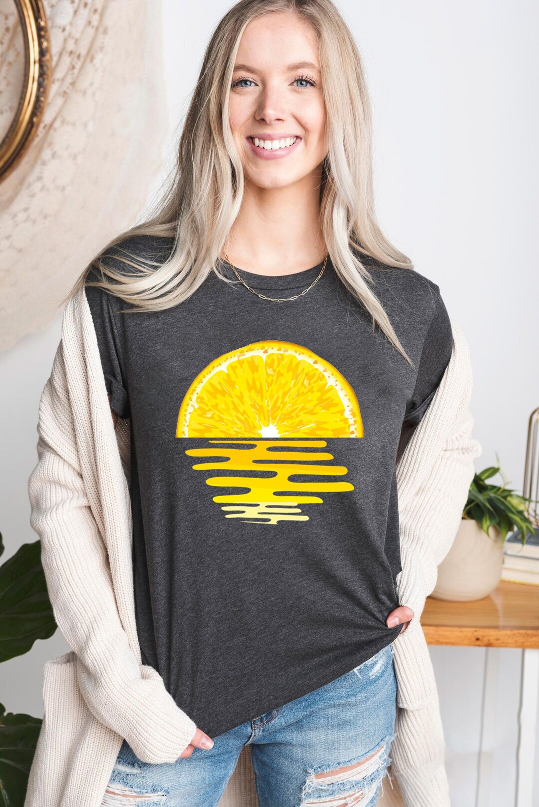 Lemon Sunset Shirt, Summer Lemon Shirt, Summer Vacation Shirt, Lemon ...