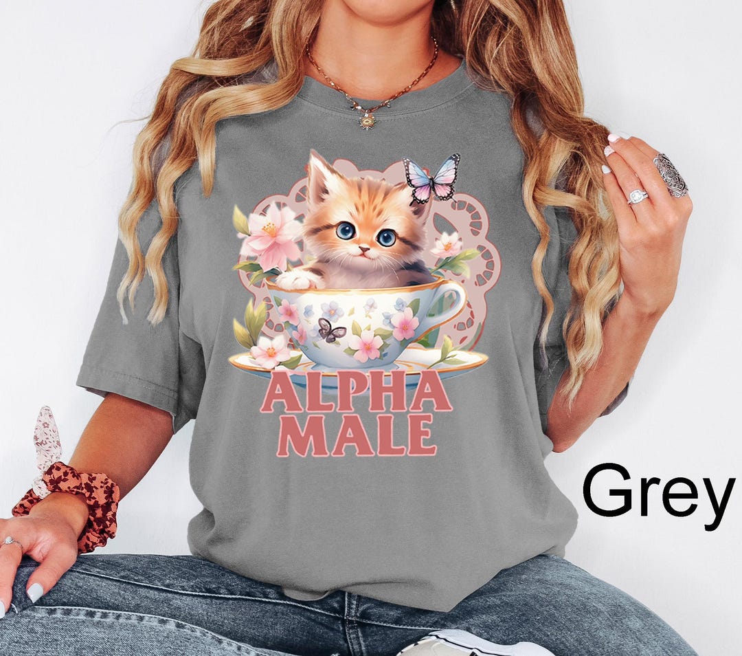Comfort Colors® Alpha Male Funny Kitten Shirt,funny Cat Meme Shirt ...