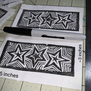 Stars || Linocut Block Print Astronomy and Astrology Sew on Patch - Etsy