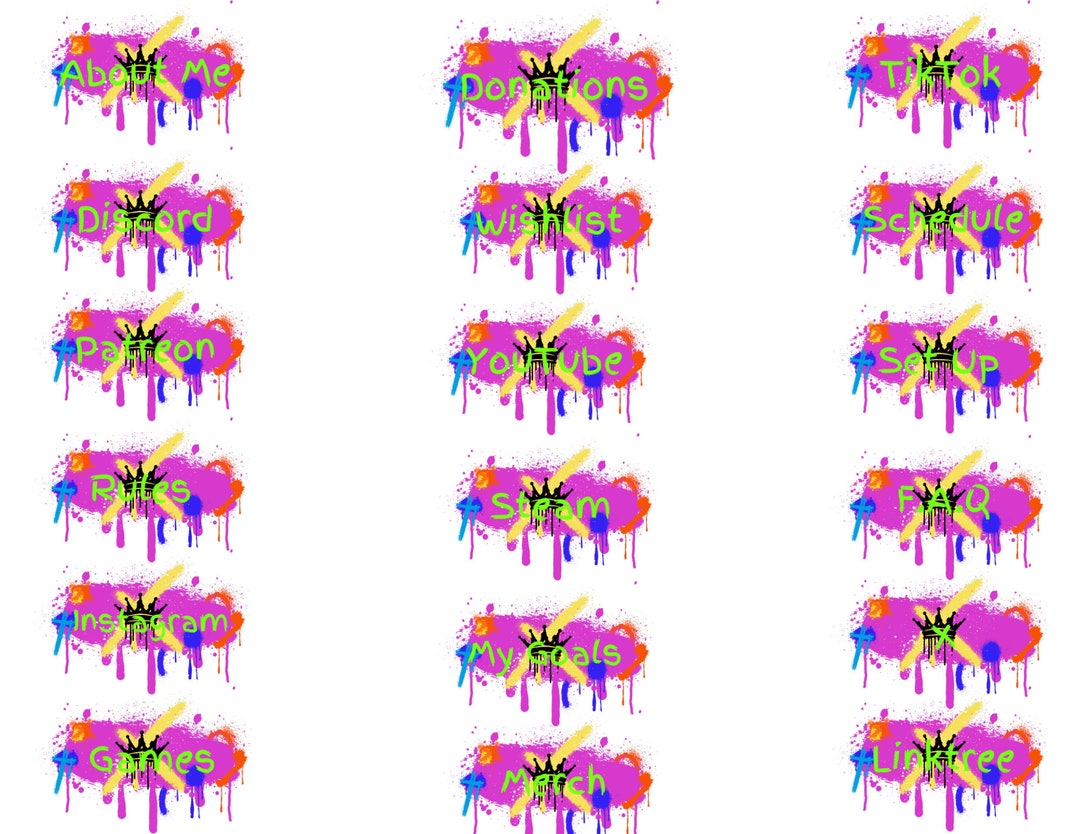 Splattered Paint Twitch Panels - Etsy