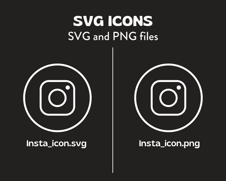 Instagram SVG Icons Social Media Icons Instagram Vector Icon - Etsy