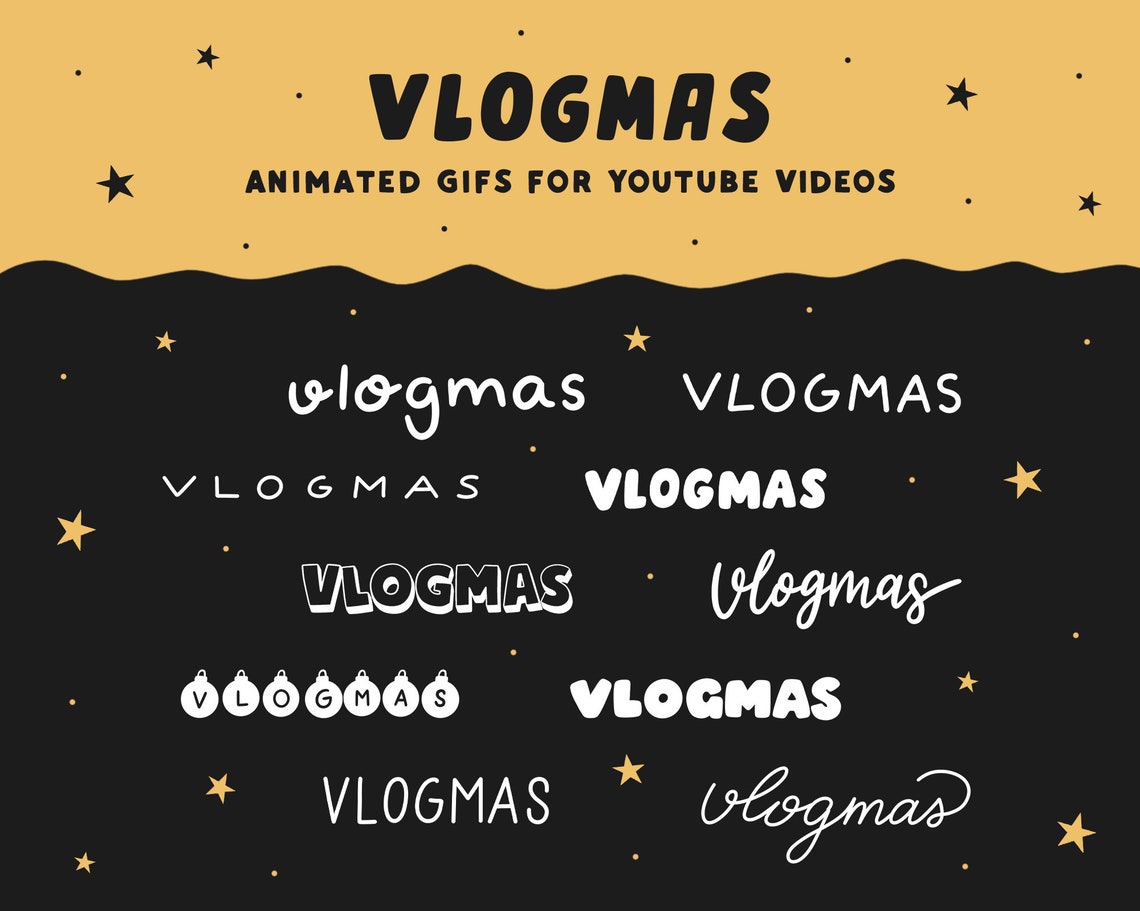 10 Animated Youtube Vlogmas Gifs Instagram Story Stickers - Etsy