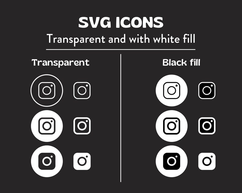 Instagram SVG Icons Social Media Icons Instagram Vector Icon - Etsy