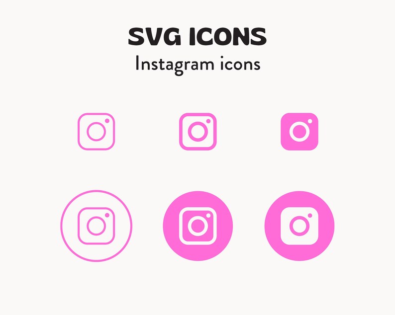 Instagram SVG Icons, Social Media Icons, Instagram Vector Icon Design ...