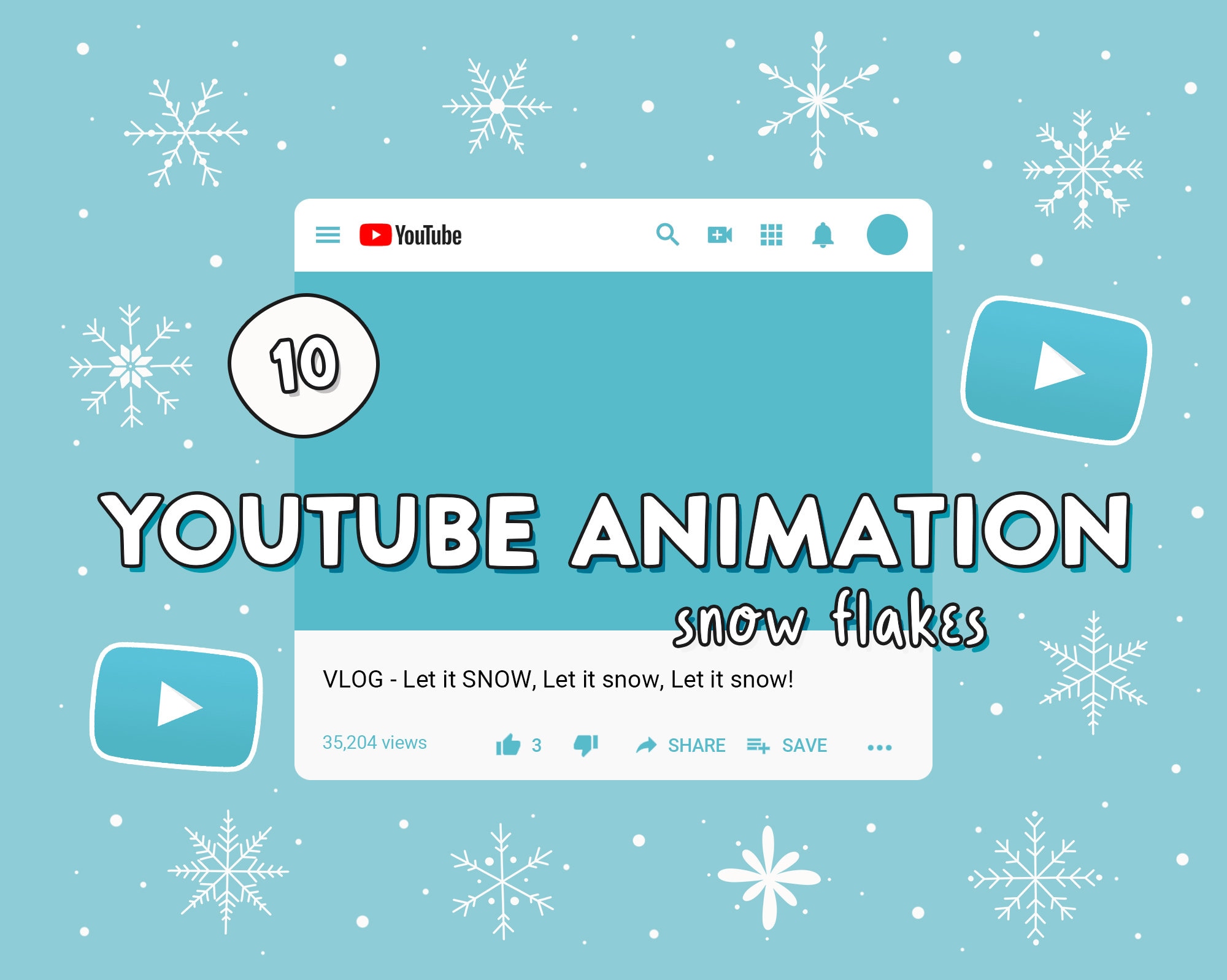 Snow Flakes Gifs for Your Youtube Videos / Animated Snow Crystal ...