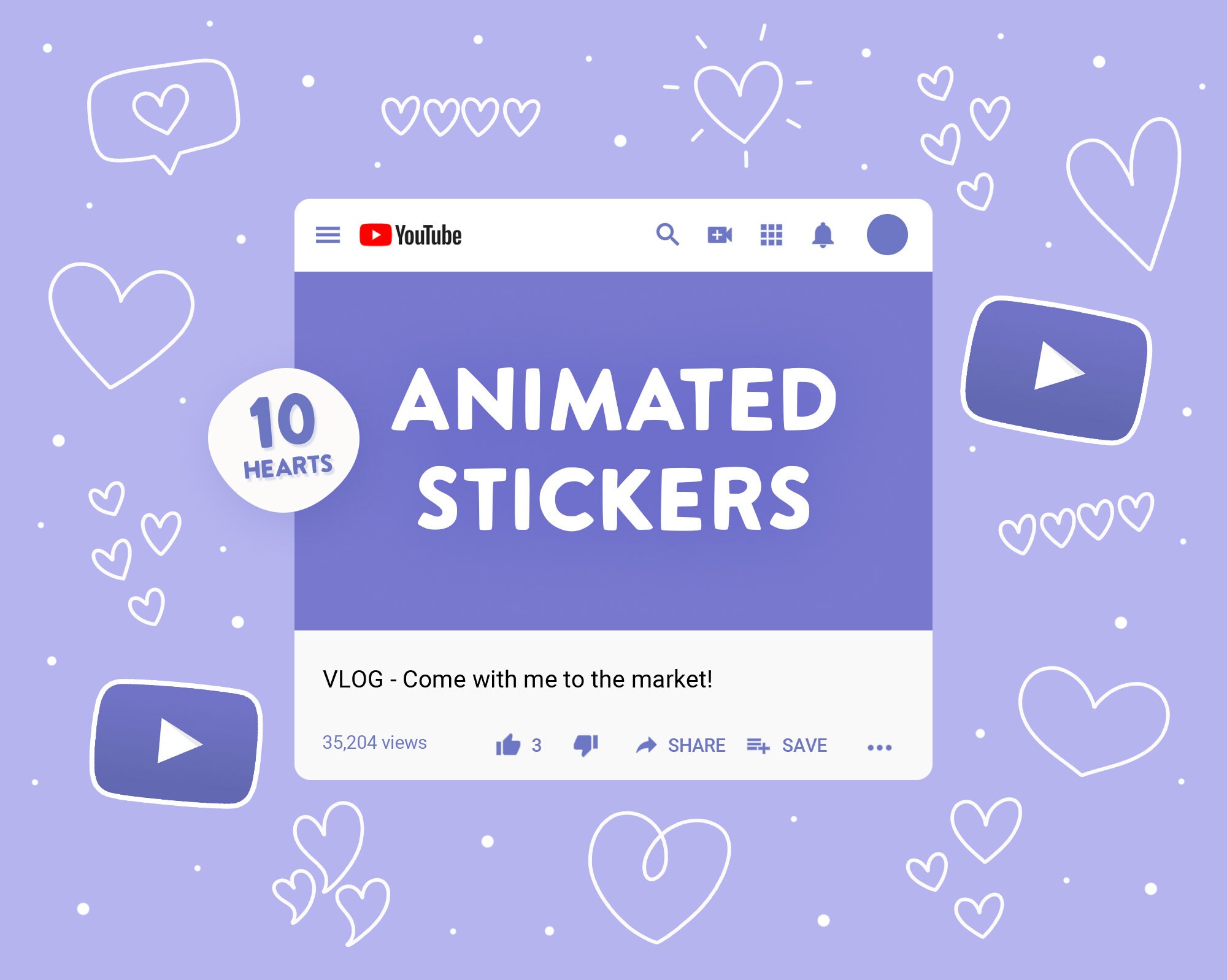 Animated Hearts Youtube Gifs, Instagram Story Sticker, Animated ...