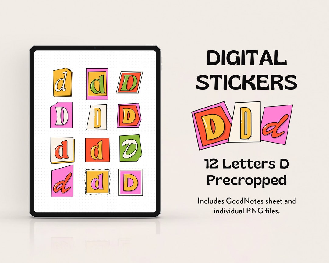 Doodle Letter D Digital Stickers: Goodnotes Notability Stickers - Etsy