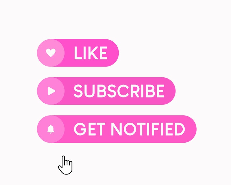 Pink Animated Youtube Subscribe Overlay | Like, Bell & Notification ...