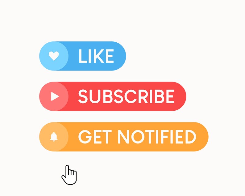 Animated Subscribe Buttons for Youtube Videos / Like Button and Bell ...