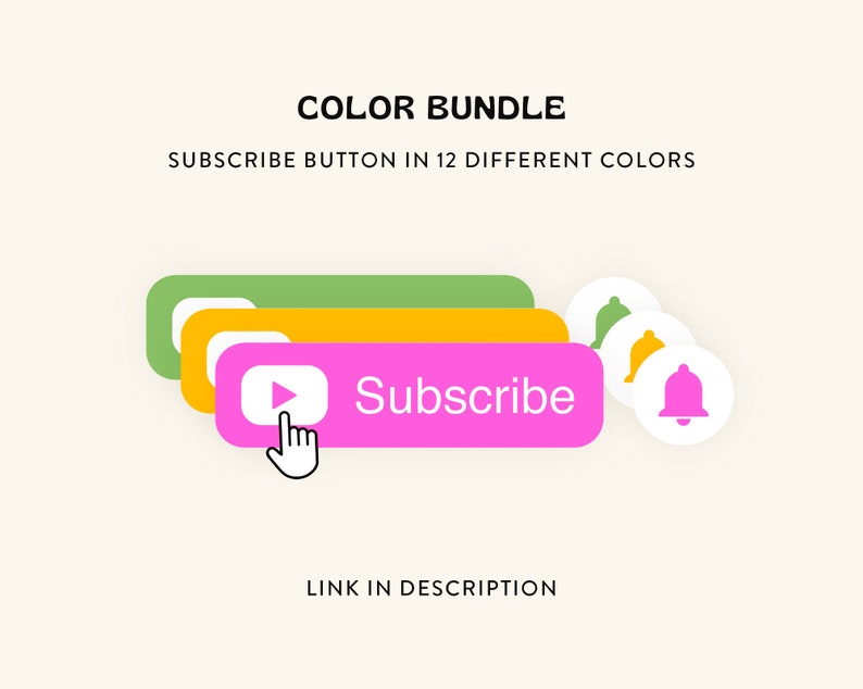 Animated Dark Grey Youtube Subscribe Button Overlay (digital Download ...