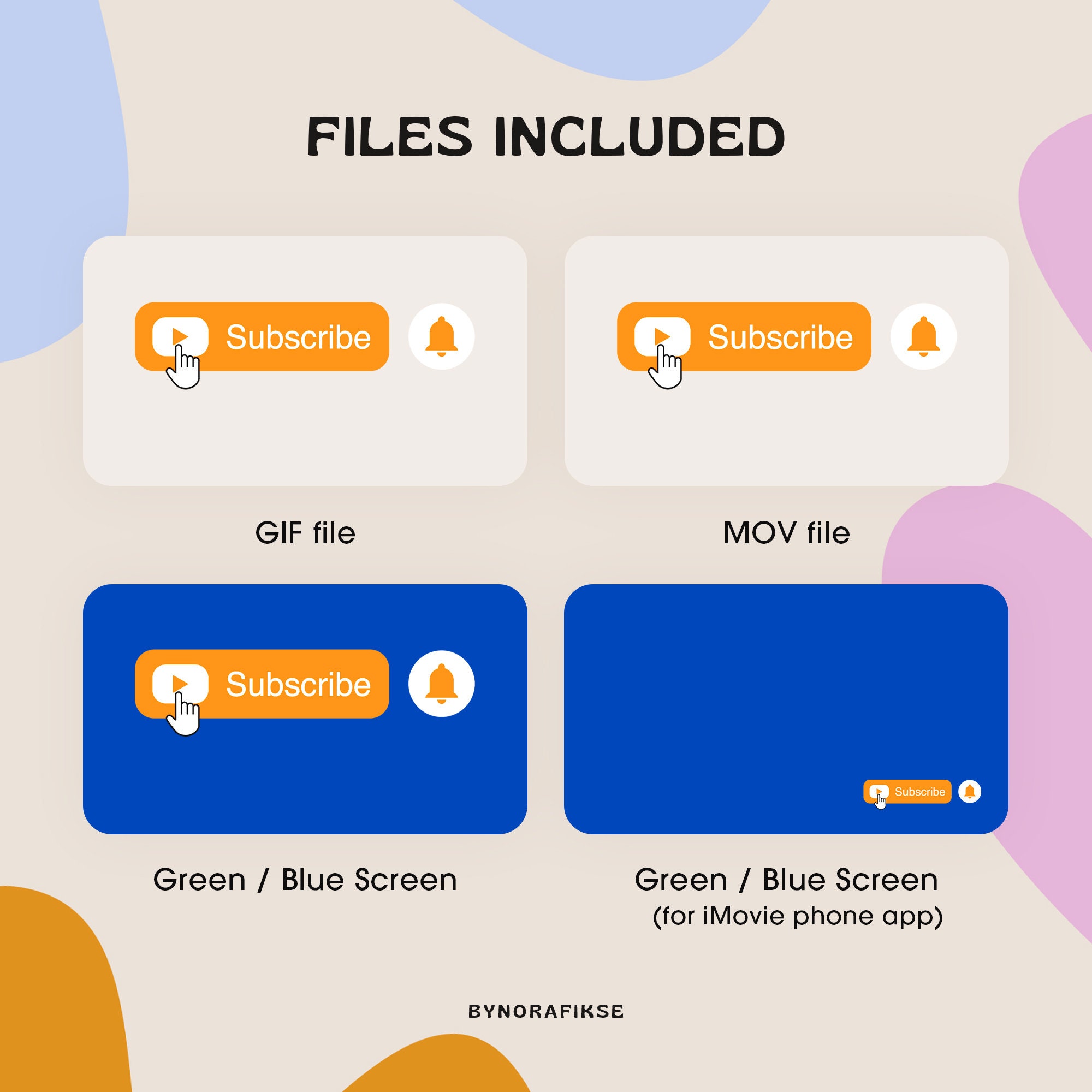 Orange Animated Youtube Subscribe Button Overlay (digital Download) - Etsy