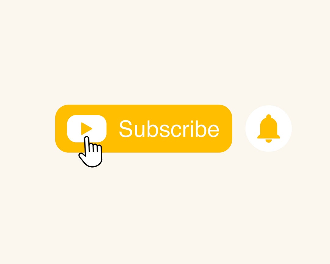 Yellow Animated Youtube Subscribe Button Overlay (digital Download) - Etsy