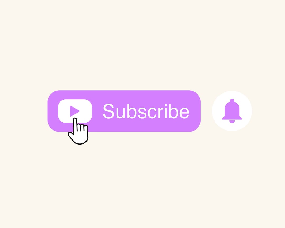 Purple Animated Youtube Subscribe Button Overlay (digital Download) - Etsy