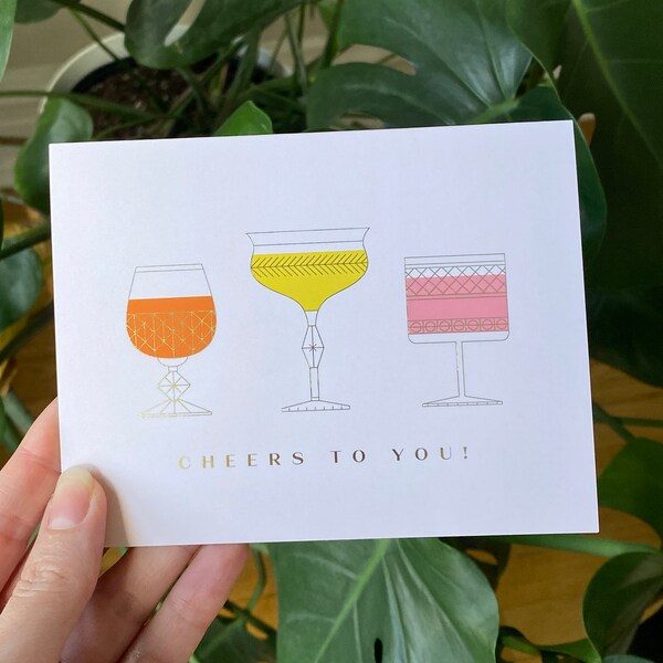 Gold Foil Greeting Cards - Etsy