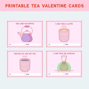 Printable Coffee and Tea Pun Valentine's Day Cards, Classroom Valentine ...