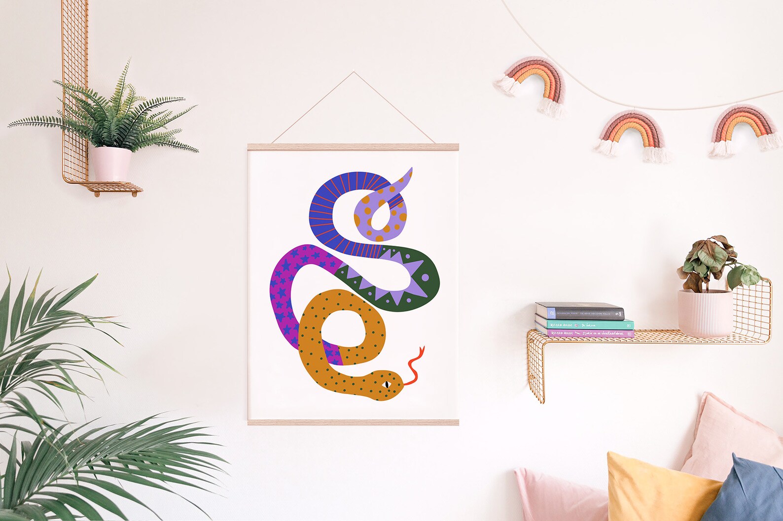 Colorful Snake Art Print Digital Print Wall Art Prints Art - Etsy