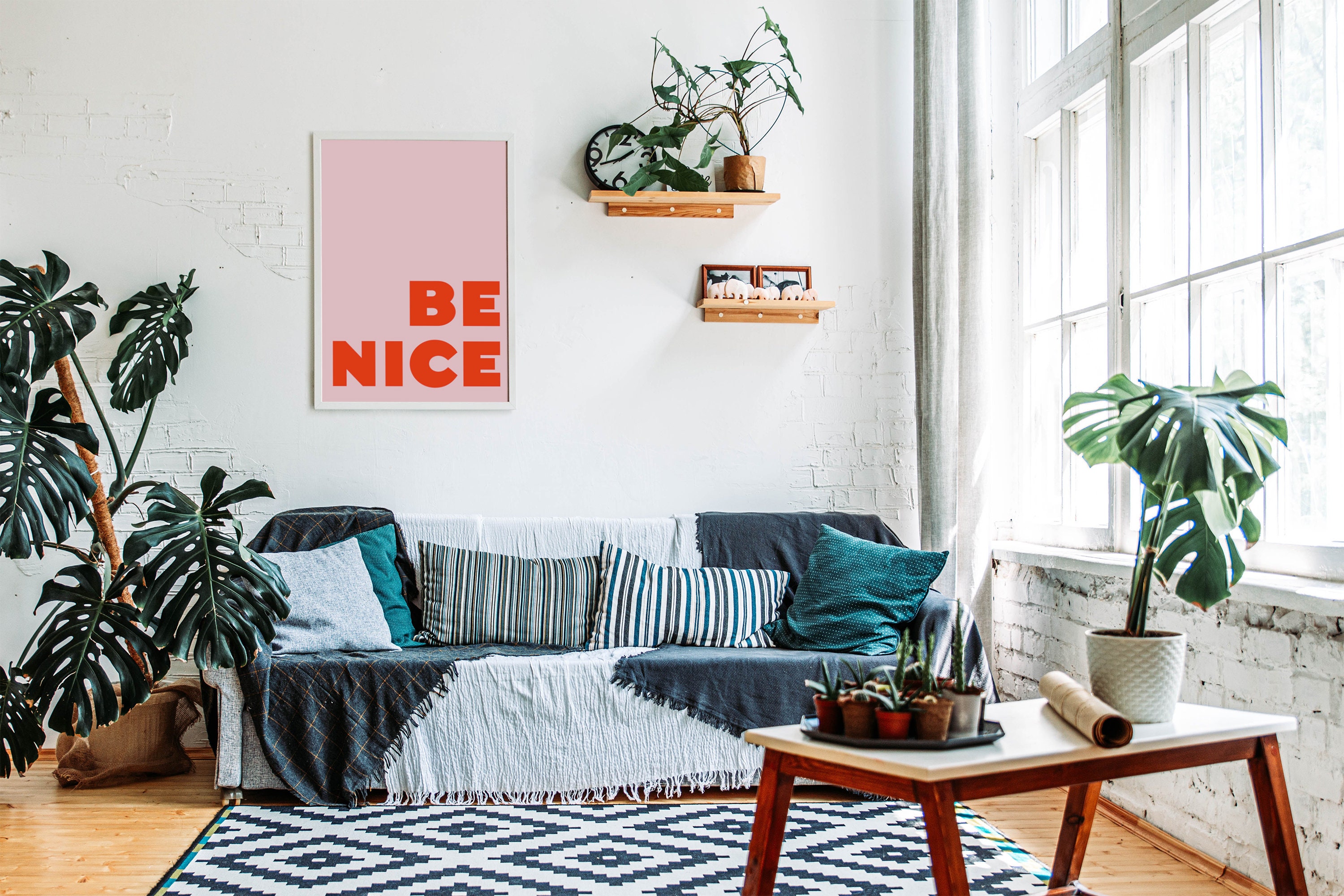 Be Nice Art Print, Digital Print, Wall Art, Art Prints, Printable Wall ...