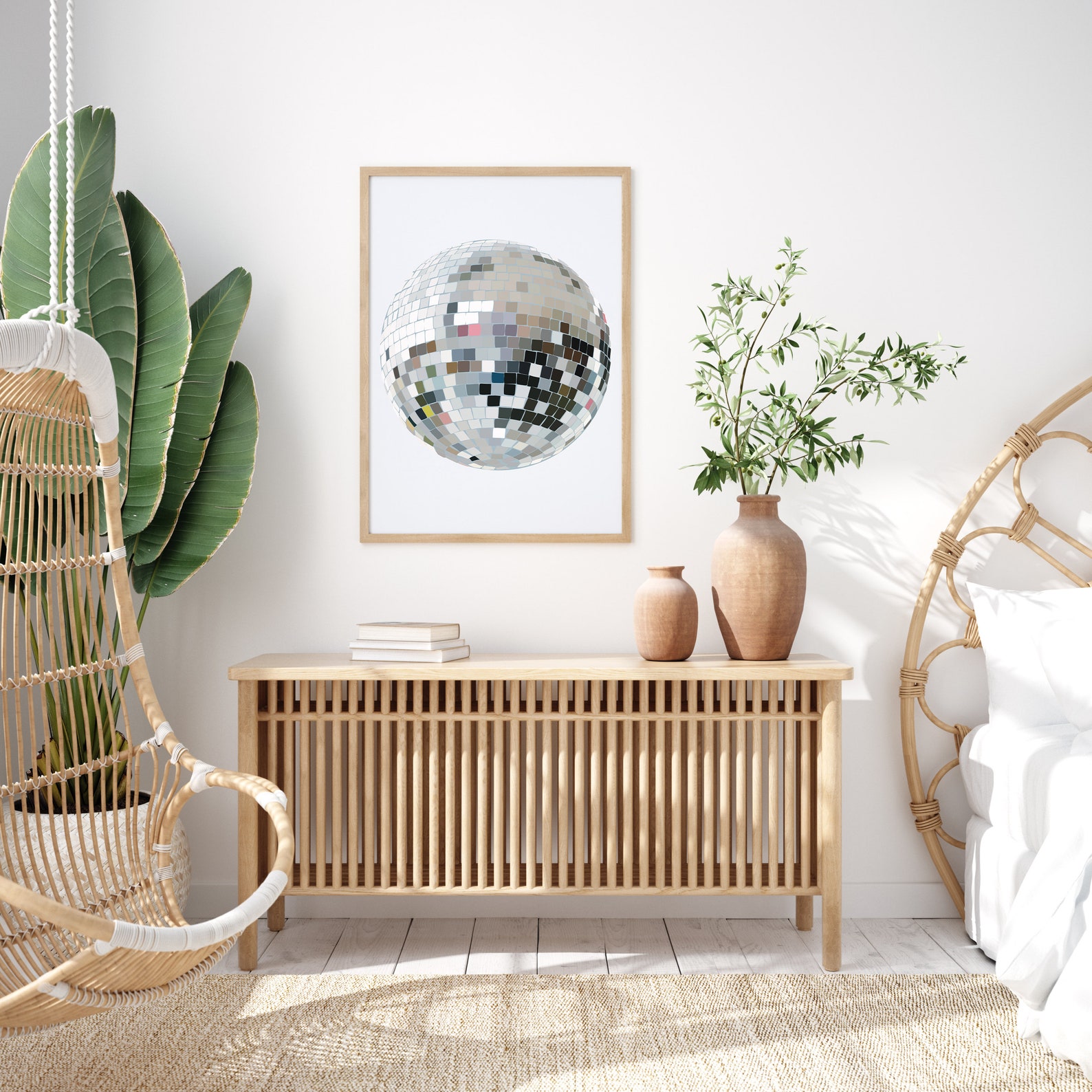 Disco Ball Illustration Art Print, Pop Art, Digital Art Print, Wall Art ...