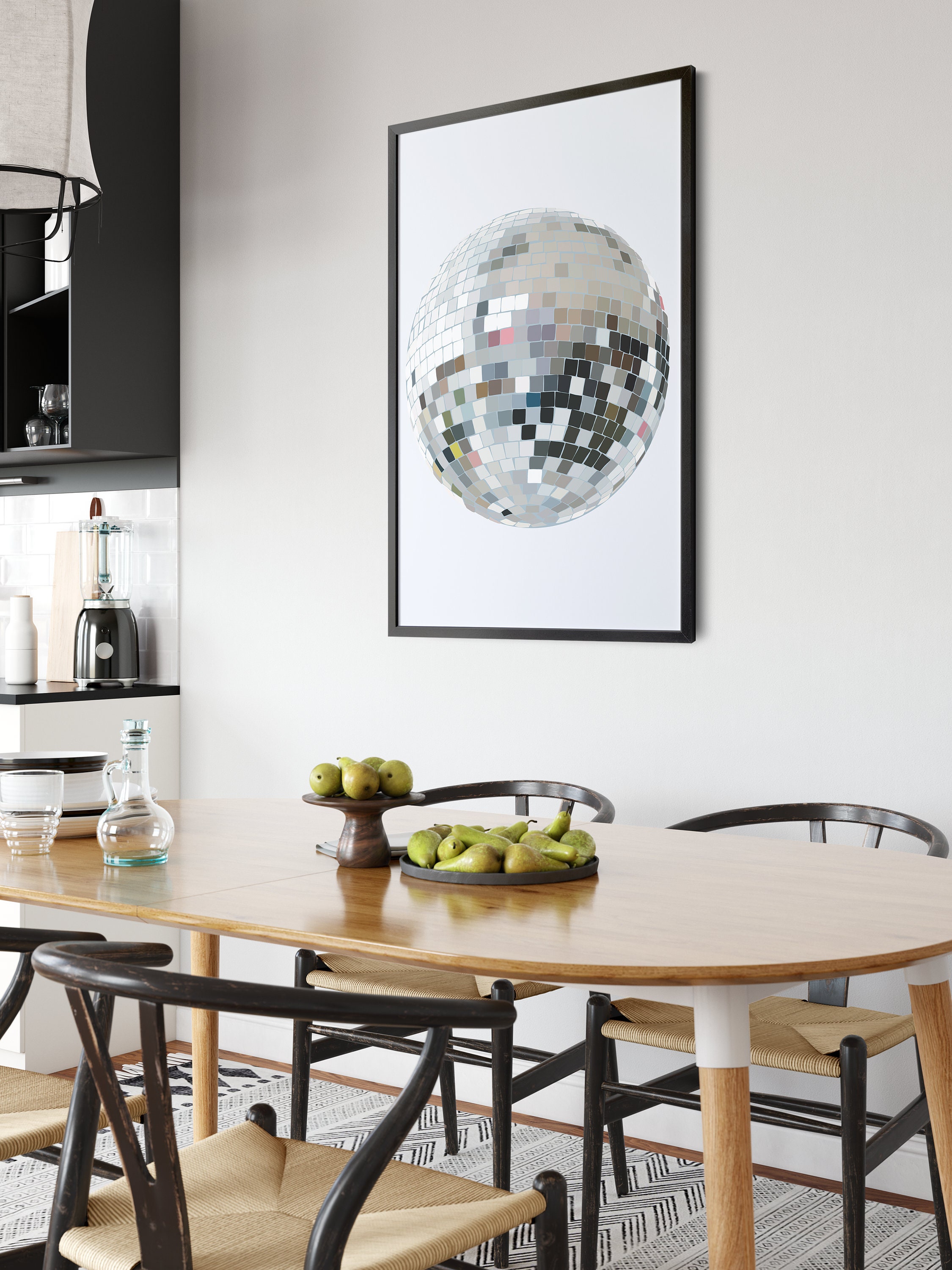 Disco Ball Illustration Art Print, Pop Art, Digital Art Print, Wall Art ...