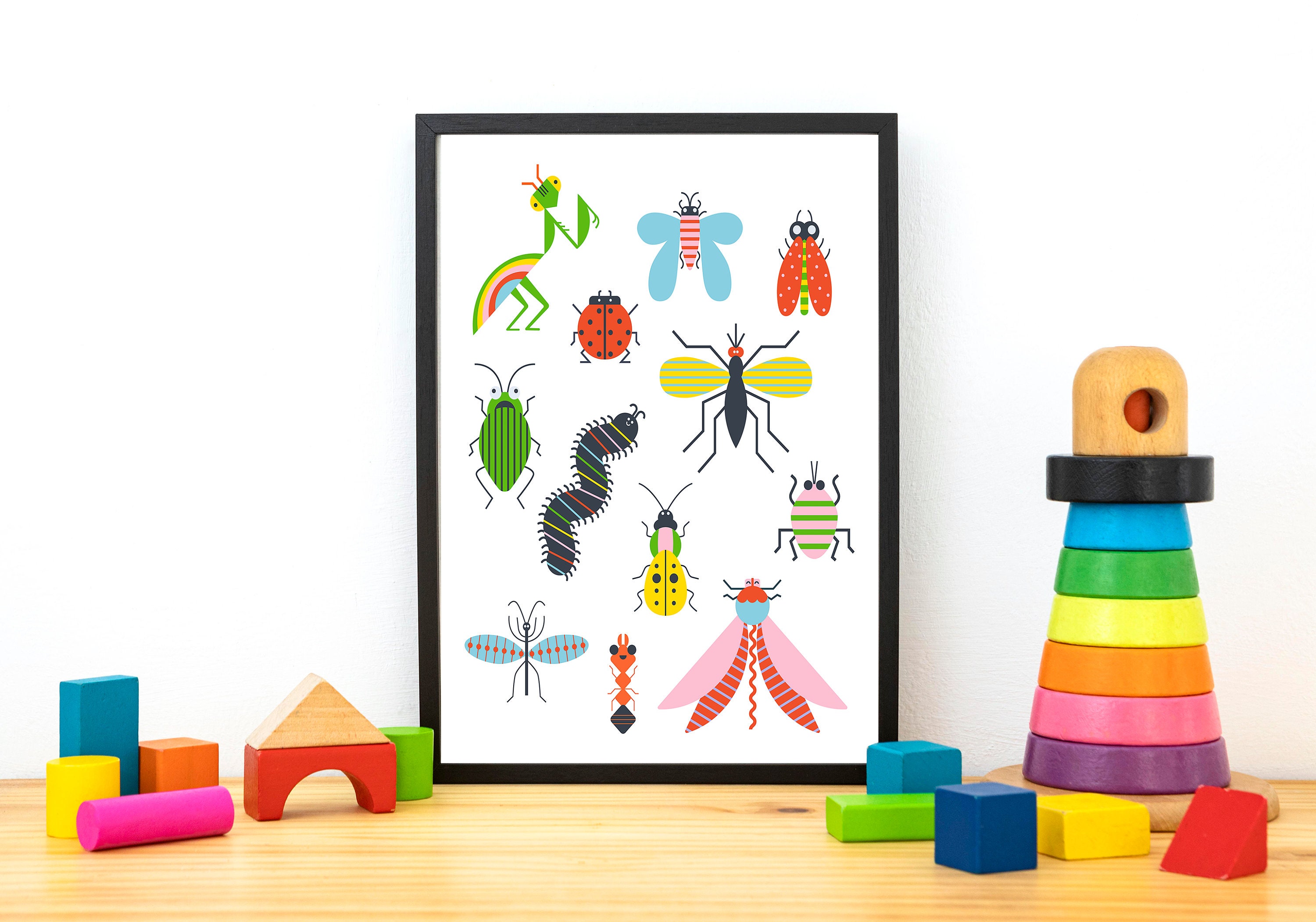 Colorful Bug Art Print, Digital Print, Wall Art, Prints Art, Printable ...