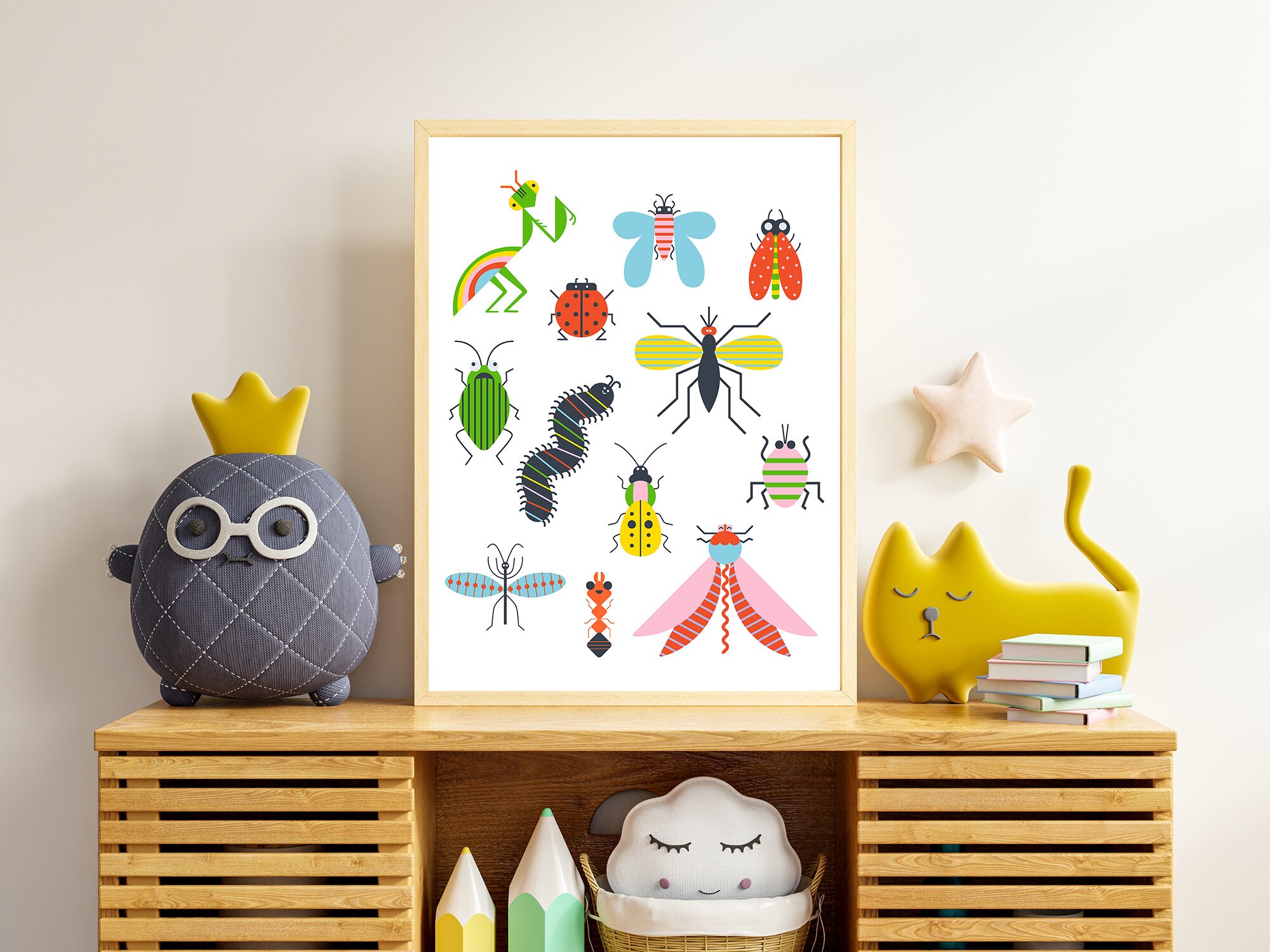 Colorful Bug Art Print, Digital Print, Wall Art, Prints Art, Printable ...