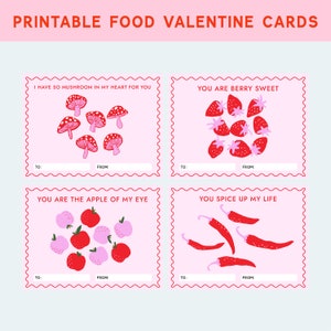 Printable Food Pun Valentine's Day Cards, Classroom Valentine's Day ...