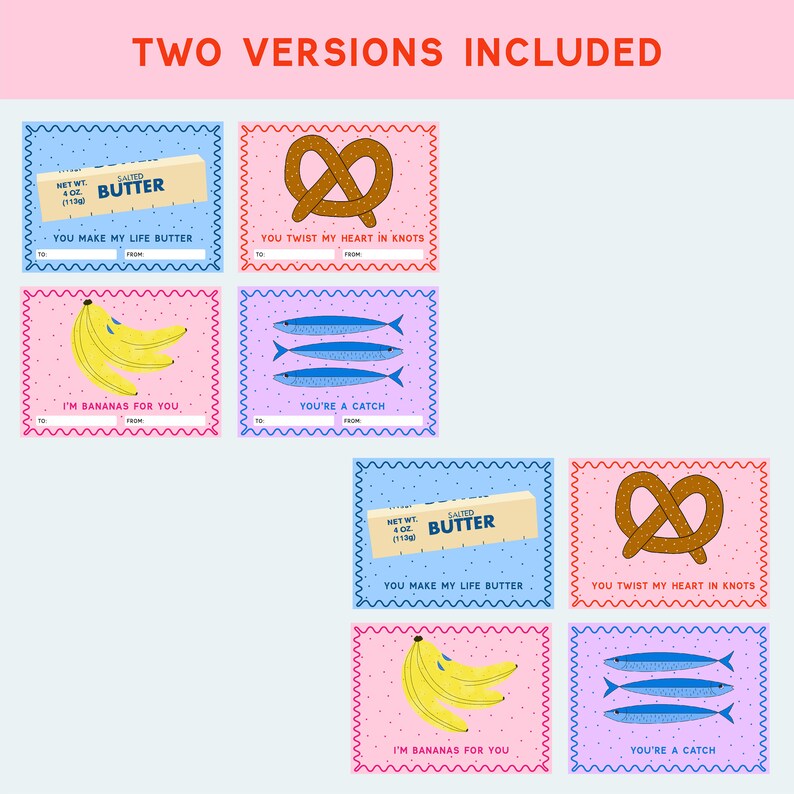 Printable Food Pun Valentine's Day Cards, Classroom Valentine's Day ...