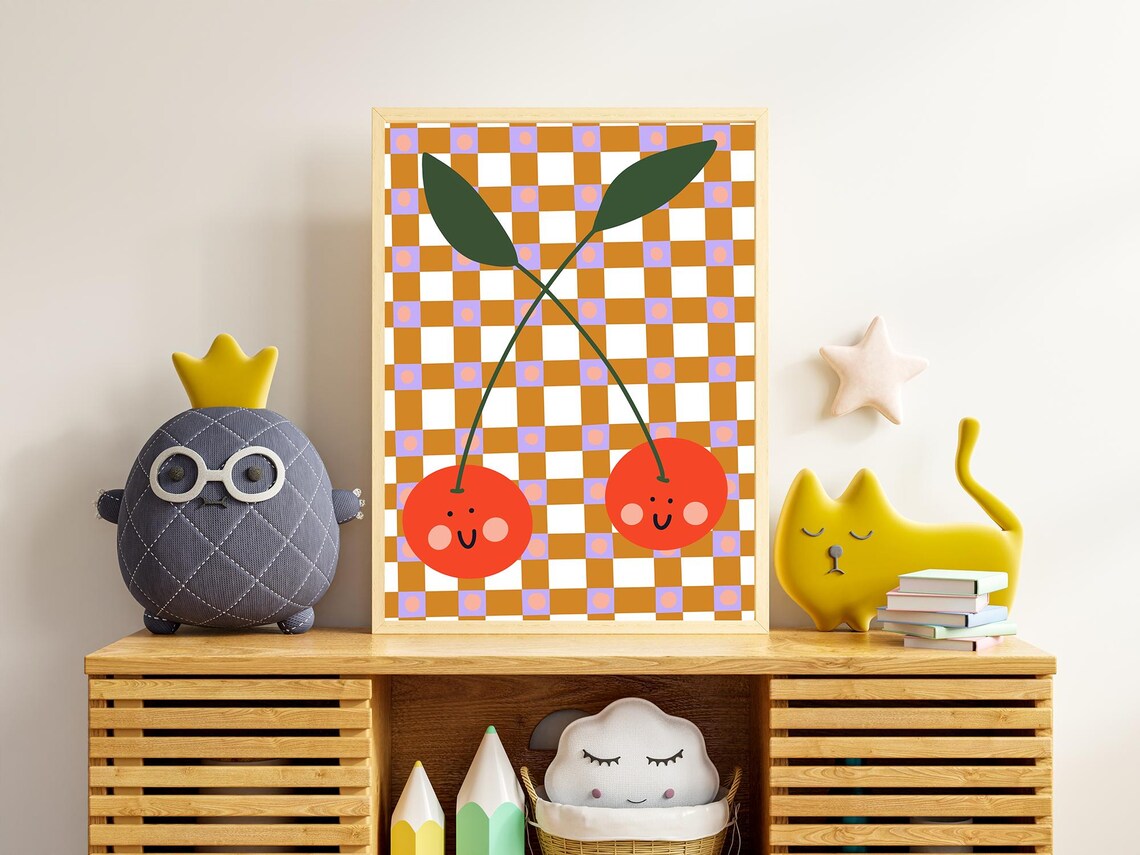 Cherry Art Print, Digital Print, Wall Art, Printable Wall Art, Nursery ...