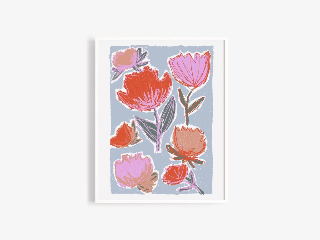 Painted Flower Art Print, Digital Print, Wall Art, Printable Wall Art ...