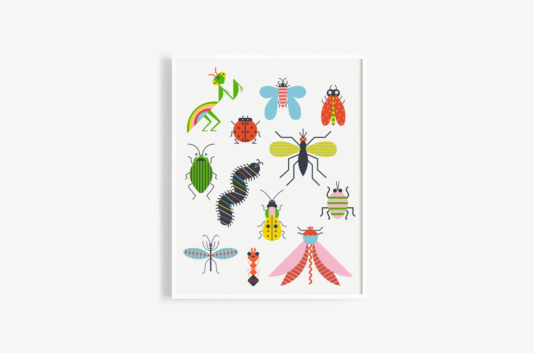 Colorful Bug Art Print, Digital Print, Wall Art, Prints Art, Printable ...