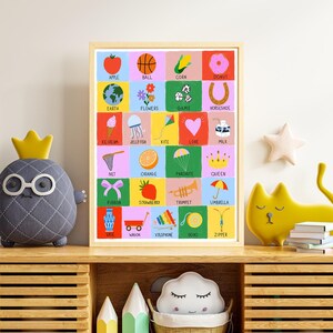 ABC Illustration Print, Digital Print, Wall Art, Prints Art, Printable ...