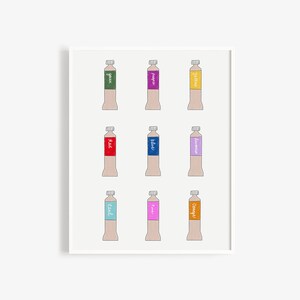 Paint Tubes Art Print, Digital Print, Wall Art, Printable Wall Art ...