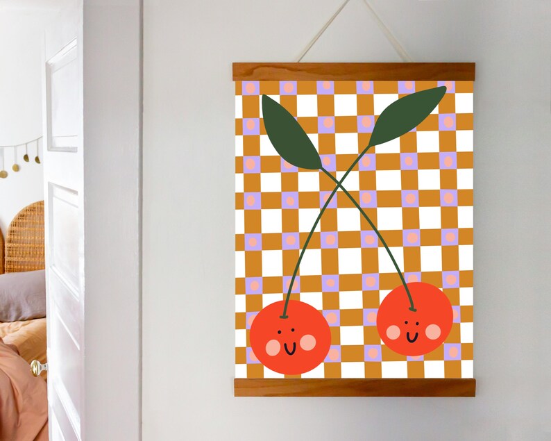 Cherry Art Print, Digital Print, Wall Art, Printable Wall Art, Nursery ...