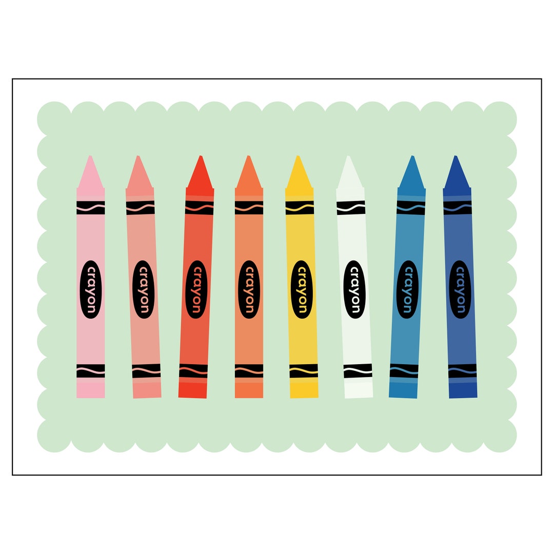 Colorful Crayon Art Print, Rainbow Print, Digital Print, Wall Art ...