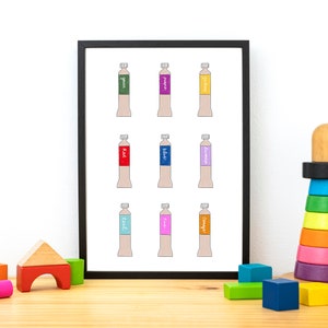 Paint Tubes Art Print, Digital Print, Wall Art, Printable Wall Art ...