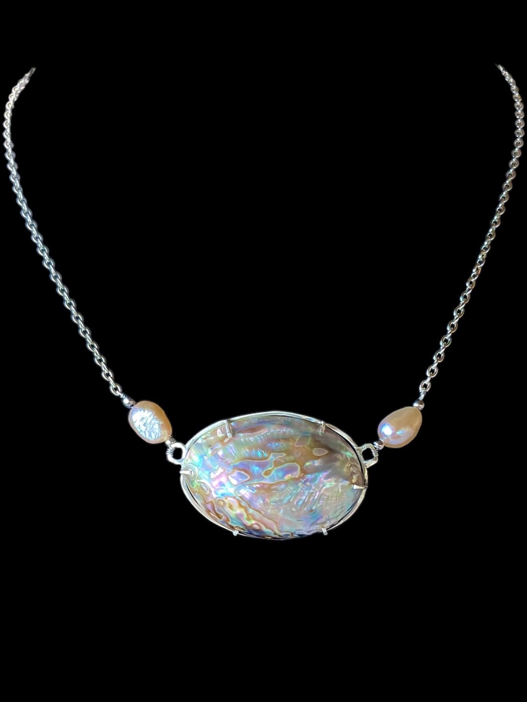 Abalone and Pearl Necklace - Etsy