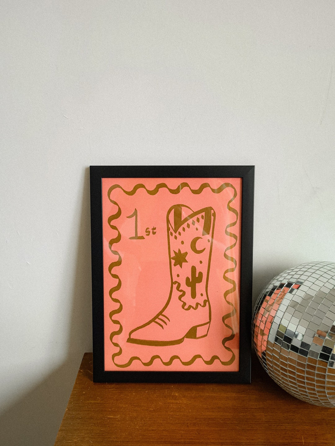Cowboy Boot Stamp A4 Print - Etsy