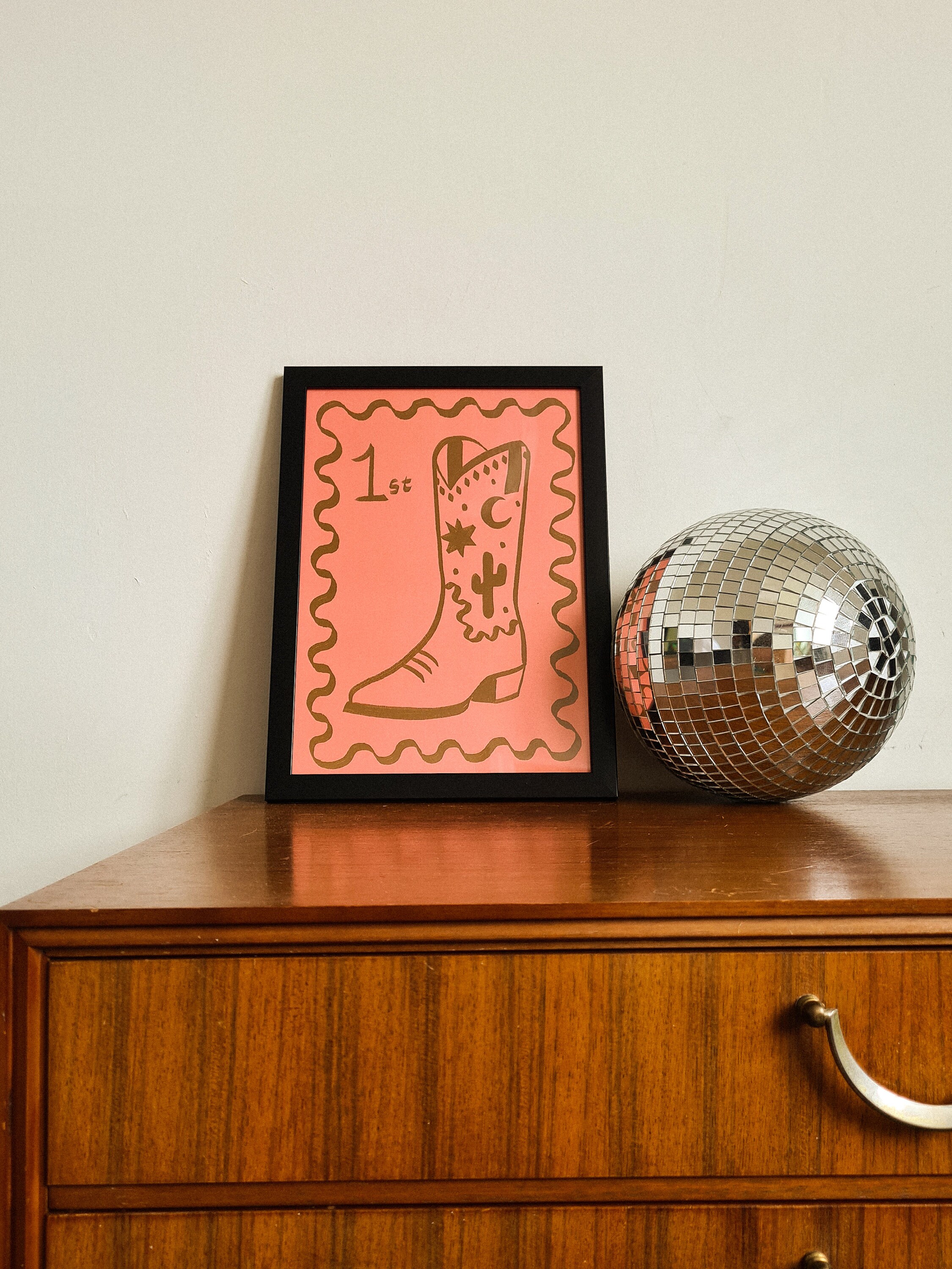 Cowboy Boot Stamp A4 Print - Etsy