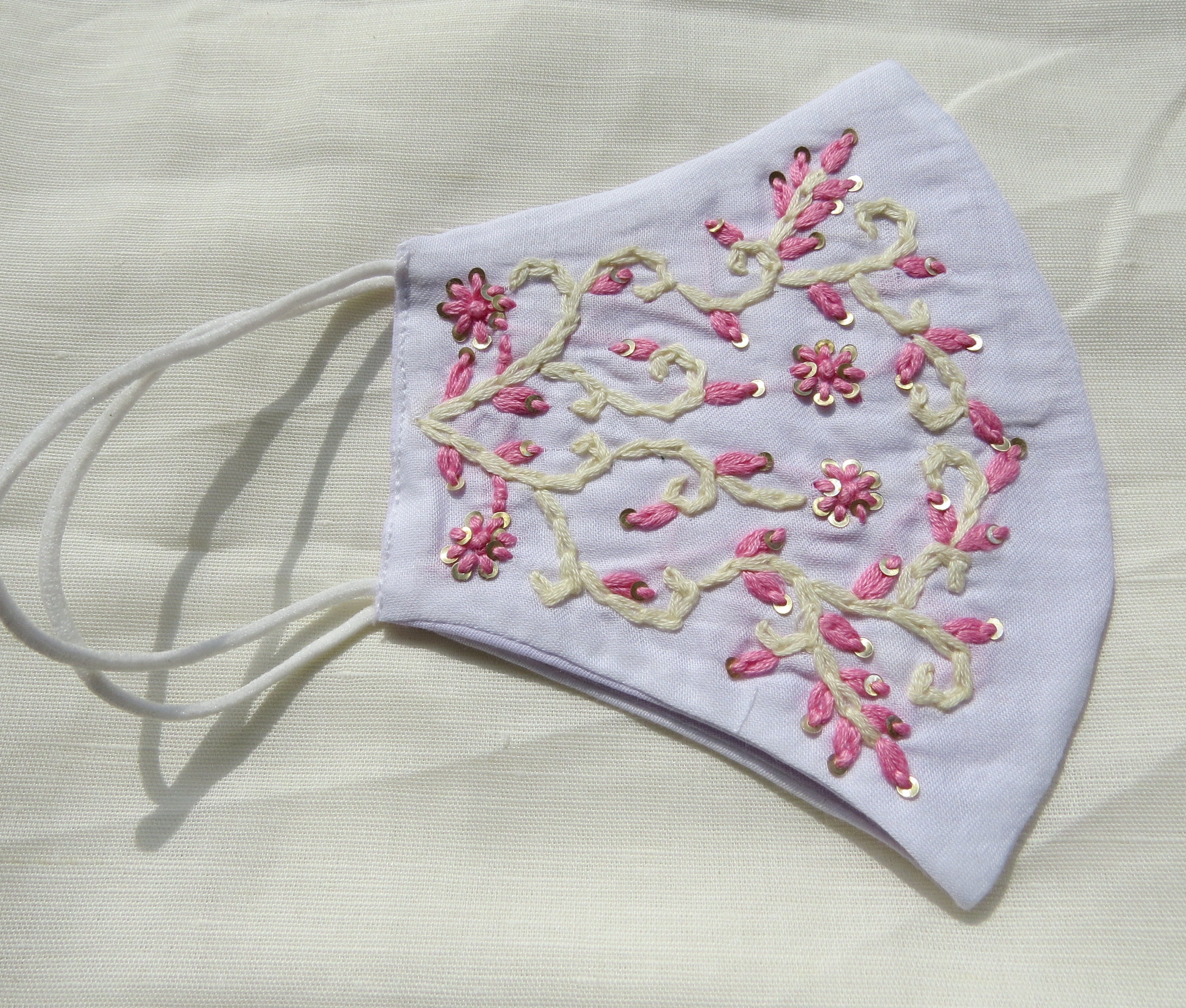 Pack of 1/5 Floral Texture Thread Embroidered Beaded Sequin - Etsy