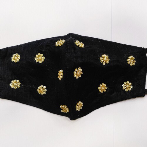 Fancy Face Mask for Wedding Black Silk Face Mask for Bridal | Etsy