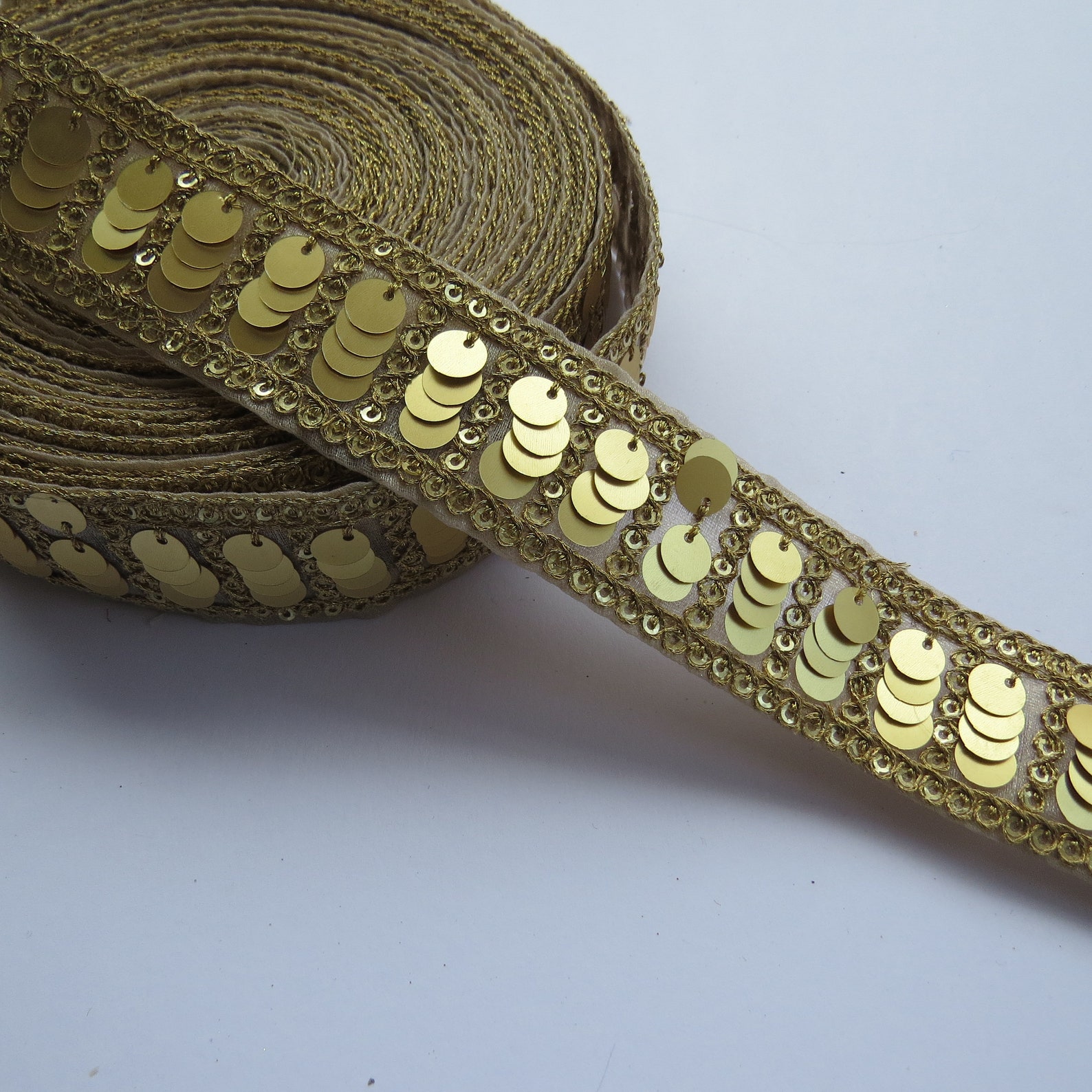 Fringe Boho Belly Dance Coin Trim Gold Lace by the Yard - Etsy