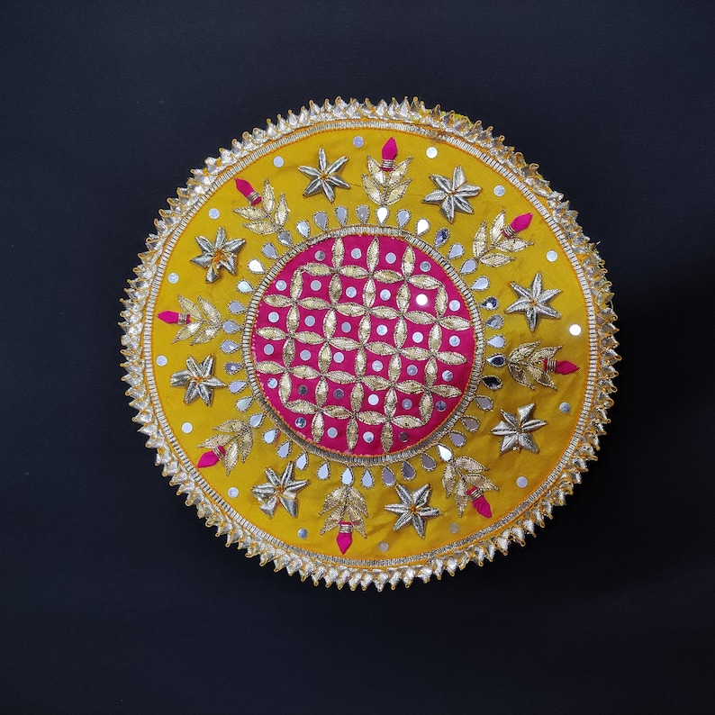 9 Wide Indian Gota Patti Hand Embroidered Rangoli Round - Etsy